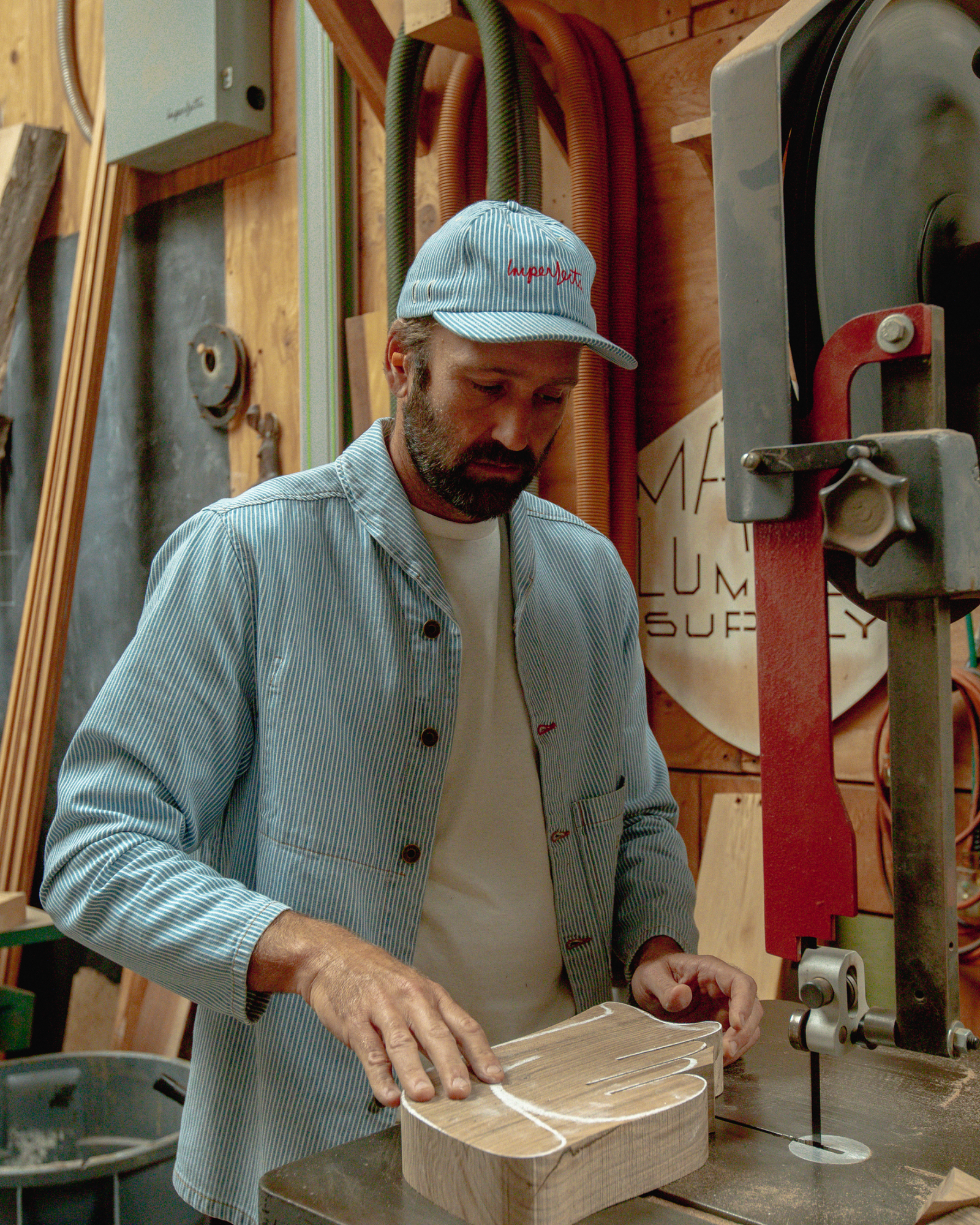 Director's Cap in Indigo Hickory Stripe {USA MADE} – Imperfects